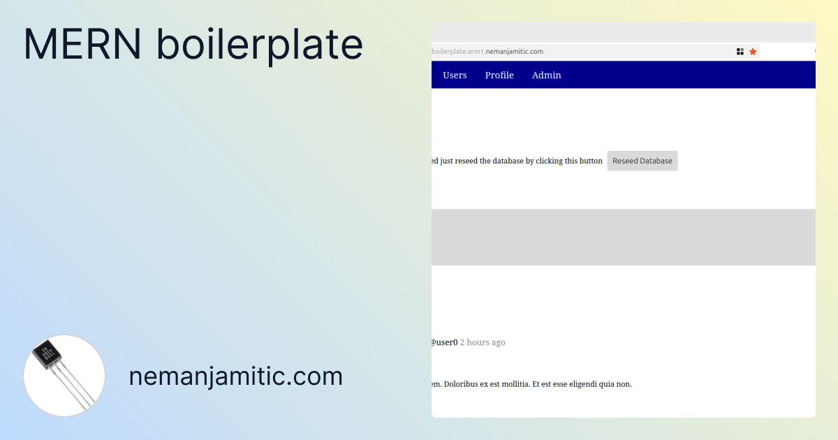 MERN boilerplate - Nemanja Mitic